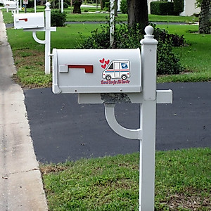 3 PCS Thank You Mailbox Decal, Waterproof Vinyl Sticker with Love and Support for USPS Mail Carrier Mail Truck Sticker (5inch)