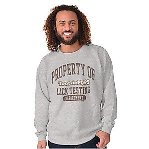 Brisco Brands Tootsie Pops Candy Testing Department Sweatshirt for Men or Women Sport Grey