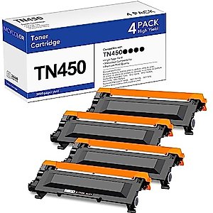 Tn450 Toner Cartridge High Yield Replacement for Brother TN-450 TN420 TN-420 Compatible with HL-2270DW HL-2280DW HL-2230 MFC-7360N MFC-7860DW DCP-7065DN Intellifax 2840 2940 Printer (4 Pack)