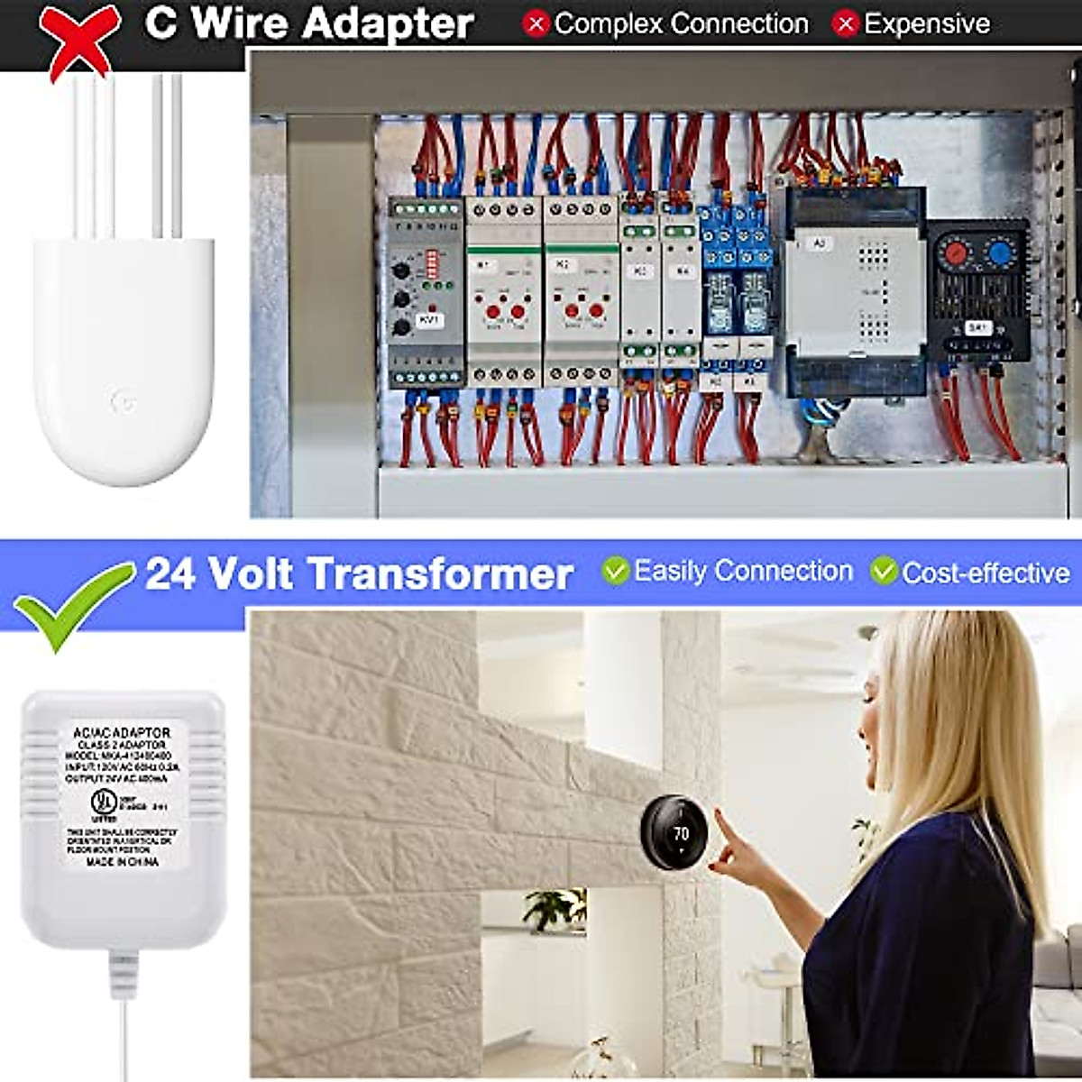 24V Doorbell Power Supply Adapter | C Wire | Ring/Nest Compatible