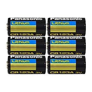Panasonic CR123 CR123A 3V Lithium Battery ,6 Count (Pack of 1)
