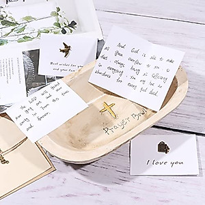 WHLHMK Resin Prayer Small Dough Bowl, Christian Cross Prayer Bowl, Religious Dough Bowl Religious Gifts for Women, Farmhouse Decor Rustic Home Decor (White 8.6 x 5 x 2')