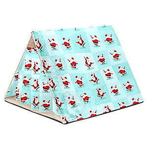 Y-DSIWX Guinea Pig House Bed, Rabbit Large Hideout, Small Animals Nest Hamster Cage Habitats Funny Santa Claus Dancing Cute Christmas Element