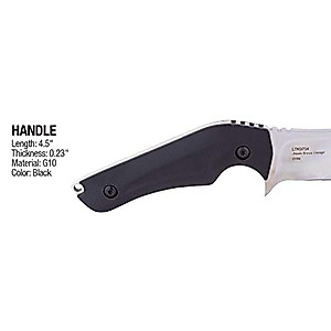 Luna Tech, LTK9704, 8.5In. Brous Tactical Knife, D2 Steel Fixed Blade, Grain Oriented 3D Machined G10 Handle, includes Lightweight Kydex Sheath with Clips