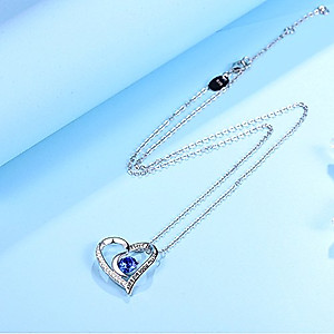 ELDA & CO. Birthday Gift for Women September Birthstone Blue Sapphire Necklace Mom Wife I Love You to the Moon and Back Jewelry Sterling Silver for Her