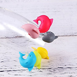 BESTONZON 12 Pcs Silicone Glass Charms Reusable Drink Markers Mini Shark Wine Glass Identifiers