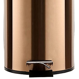 n/a Stainless Trash Can，Steel Rose Gold Metal Trash Garbage Container Bin for Bathrooms, Powder Rooms, Kitchens, Home Offices