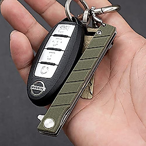 OLITANS G016 Mini Slim Folding Scalpel with 5pcs #24 and 5pcs #60 G10 Handle with Liner Lock, Utility EDC Pocket Knife with Back Clip(Black)