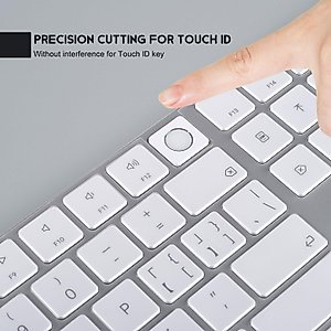 Keyboard Cover Skin Compatible with 2024 Magic Keyboard and Numeric Keypad A3119 MXK73LL/A, Ultra-Thin Apple Magic Keyboard TPU Protector - Transparent