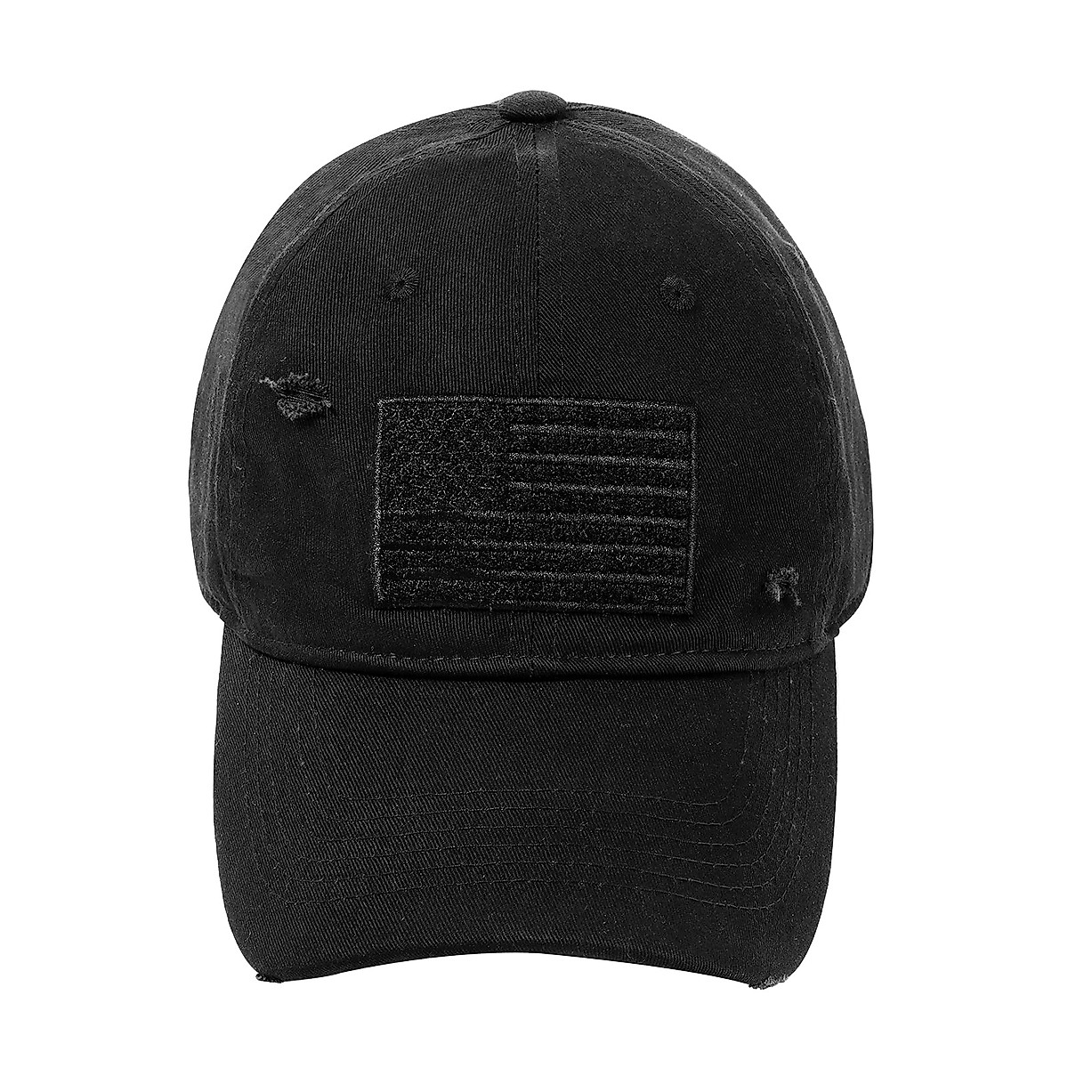 VODIORE American Flag Cap Embroidered USA Distressed Baseball Cap Dad Hat Black