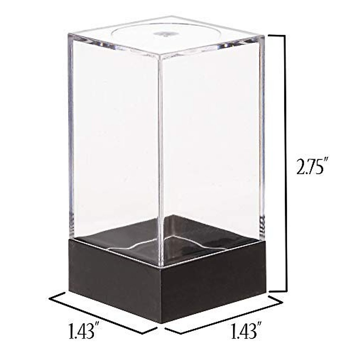Wiz Dice - Dice Boxes - Clear Acrylic Display Box for Storage of Figurines, Collectibles, DnD Dice Set, Other Valuables - 1.43" x 1.43" x 1.75" - 10 ct