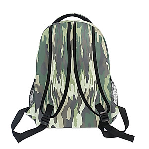 Camo Camouflage Forest Military School Backpack for Teen Girls Boys Lightweight Student Backpack Travel Bookbag Laptop Casual Daypack
