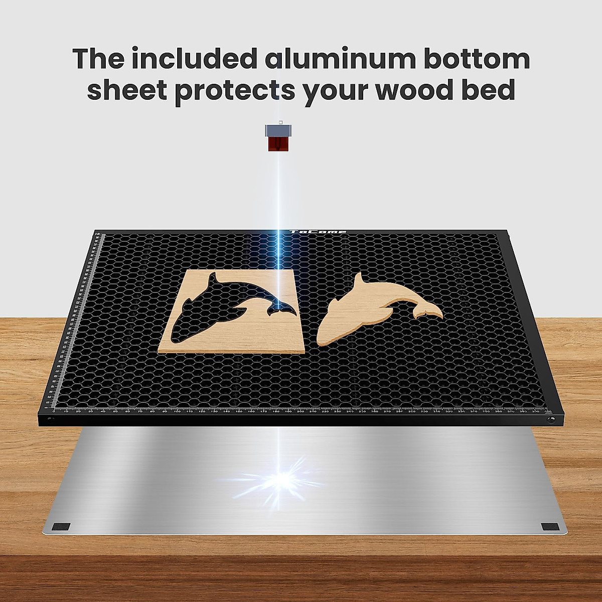 ToCome Honeycomb Laser Bed 500 x 500mm Steel Honeycomb Cutting Bed for D1 D1 Pro Falcon Falcon 2 and Most Laser Engraver Laser Cutter 19.68 x 19.68"