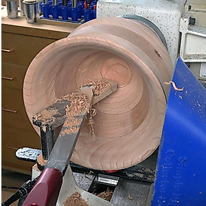 Simple Woodturning Tools Simple Scraper V 12" long angled carbide tool for steep or straight inside walls and bottom finishing, USA Made (Unhandled, Oval Cutter)