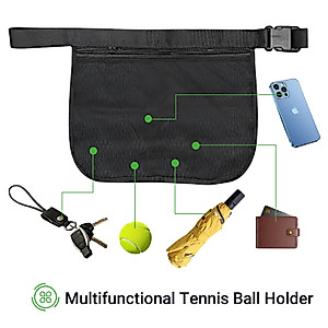 LEWSHQI Pickleball Ball Holder,Tennis Ball Holder,Adjustable Waist Ball Holder for Pickleball/Tennis,Pickleball Accessories Men,Tennis Training Equipment,Pickleball Training Equipment