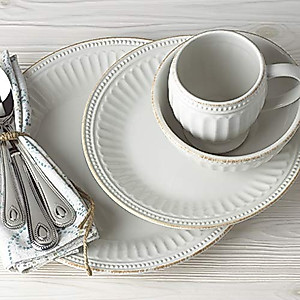 Lenox White French Perle Groove 4Pc Place Setting, 6.95 LB