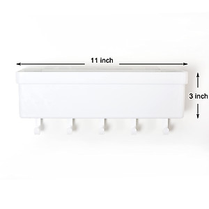 Youngever Plastic Key Holder for Wall, Entryway Mail Holder with 5 Key Hooks, Wall Storage Organizer