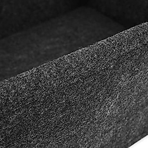 Muellery Storage Basket Decorative Wooden Fabric Tray Storage 15.6x10.2in(37x26cm) Black TPAF119851