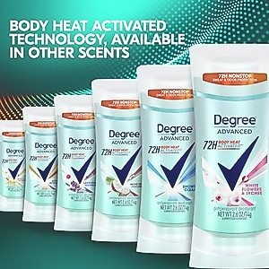 Degree Advanced Protection Antiperspirant Deodorant White Flowers & Lychee for 72-Hour Sweat & Odor Control for Women, with Body Heat Activated Technology, 2.6 oz