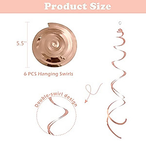 Concico Birthday decorations - Happy Birthday Photo banner and Hanging Swirls of Birthday party decor(Rose Gold)