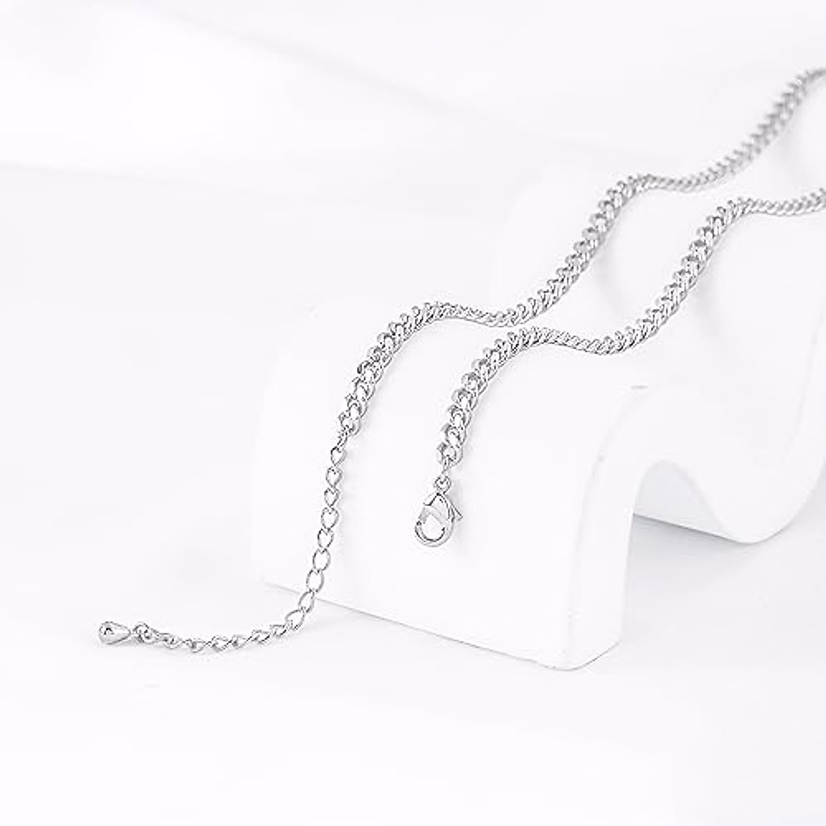 GXGLMP CZ Jewelry Set for Women Gold Plated Round Pendant Cuban Link Chain Necklace Bracelet Hoop Earring Open Ring Set(sliver)