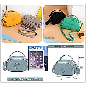 OPXTO-BoBo Lightweight Small Solid Color Crossbody shoulder bag, Nylon Multi-Pocket Cell Phone Purses Wallet for Women. (Classic black)