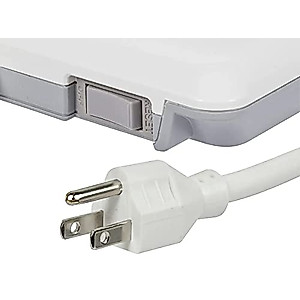 Monoprice Power & Surge - 12 Outlet Surge Protector Power Strip With 2 Built In 2.1A USB Charger Ports - 6 Feet - White | Cord UL Rated, 3,420 Joules With Grounded And Protected Light Indicator