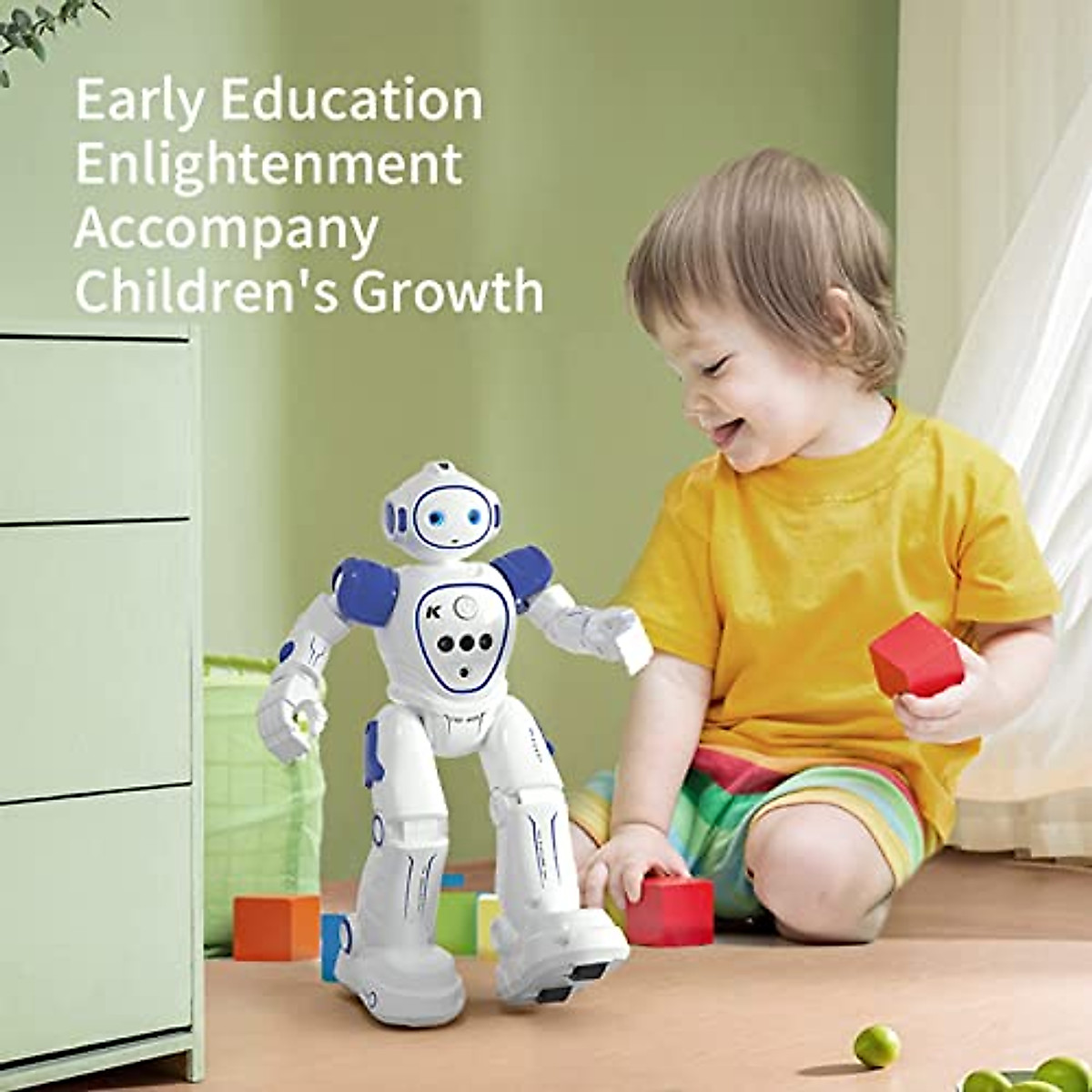 Adepe RC Robot Toy - Gesture Sensing Remote Control Robot for Kids, Rechargeable Robot Toy, Intelligent Programmable Smart Robot, with Singing & Dancing, Christmas Birthday Gifts