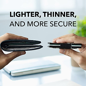 KARBEN RFID Wallet Carbon Fiber - Smart Credit Card Holder for Back, Front Pocket | 12 Space Aluminum, Metal Money Clip | Minimalist Wallets for Men and Women (Black)