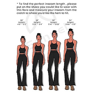 Sunzel Flare Leggings for Women with Pockets, Crossover Yoga Pants with Tummy Control, High Waisted and Wide Leg 30" Inseam Black Medium