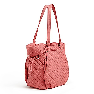 Vera Bradley Women's Cotton Glenna Satchel Purse, Terra Cotta Rose - Recycled Cotton, One Size