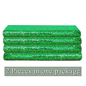 Green Sequin Backdrop Curtains 2 Panels 2ftx8ft Glitter Backdrop Christmas Decoration Sparkly Party Cake Table Backdrop Drapes