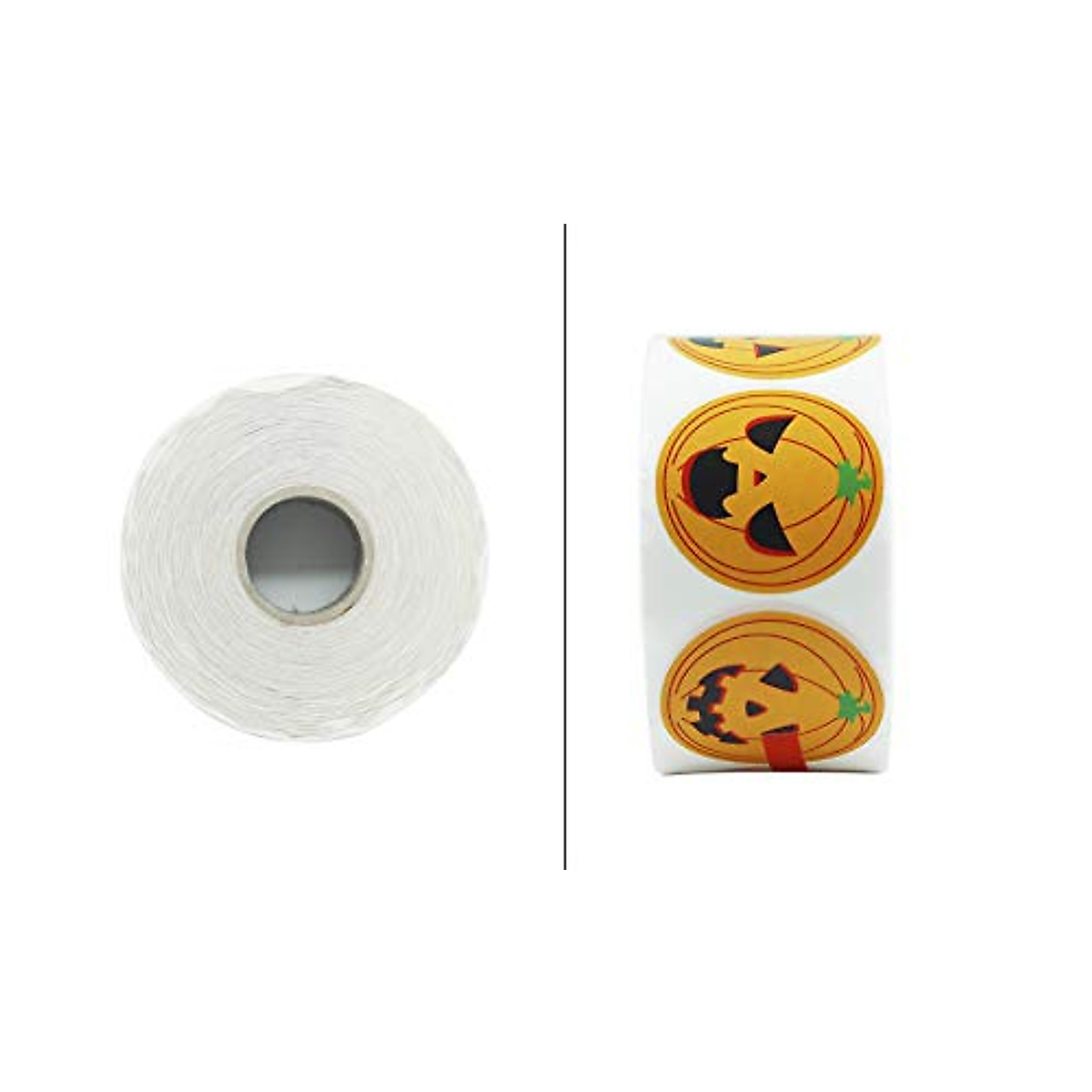 Halloweens Pumpkins Stickers Roll 1,000 Pieces 8 Fces Stickers for Jack O Lantern Trick or Treat Indoor Art Crafts Scrapbooking Thanksgiving Seasonal Decor Party Decorations Decals - 1.5x1.5 inchi