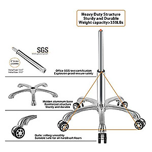 Saddle Stool Chair with Back Support, Heavy-Duty(350LBS), Hydraulic Rolling Swivel Adjustable Stool Chair for Salon Spa Beauty Massage Dental Clinic Home Office Use