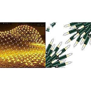 Dazzle Bright 40FT 200 Count Christmas Mini String Lights + 360 LED 12FT x 5 FT Christmas Net Lights