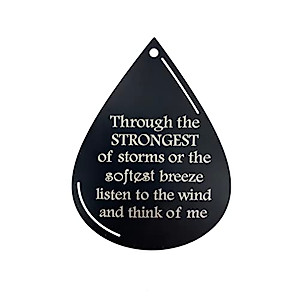 Cardinal Memorial Gift for Loss of Mother Personalized Wind Chimes Red and Diamond with Metal Through the Strongest of Storms Circle in Remembrance by Weathered Raindrop