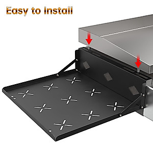 Griddle Side Shelf for Blackstone 17"/22"/28"Griddle, Heavy Duty Grill Side Shelf Griddle Accessories,Griddle Caddy,Black