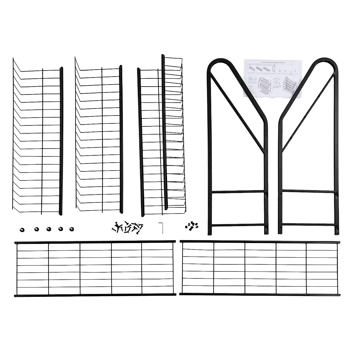 Bookshelf,Large Black Bookcase,Large Capacity Books Toys Organizer,Kids Black Bookshelf LargeFreestanding for Children Room,Stable Bookcase Bookstore Library Unit Storage Kids Bed Living Room