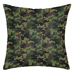XMNYGJ Forest Camo Camouflage Throw Pillow Covers 20 x 20 Inch Decorative Square Cushion Case Soft Cozy Modern Pillowcase for Couch Sofa Bed Living Room Home Decor