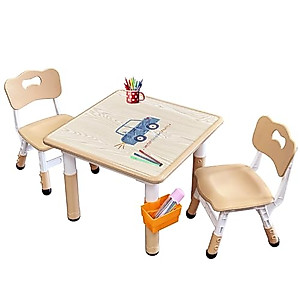 Kids table and chairs, Toddler table and chairs, Kids table( 2 chairs ), Kids table and chair set, Kids table and chair set 5-8 year old, Toddler table and chair set with 8 leg covers +12 color pens