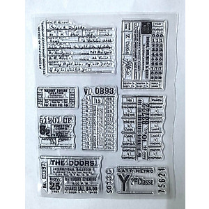 NZJ Vintage Post Travelling Ticket Clear Stamp Background Transparent Silicone Stamp Rubber Stamp for Scrapbook Journal Card Making