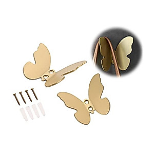 Z metnal Wall Hooks Decorative, Small Modern Gold Brass Hooks, Butterfly Bath Towel Hook, Coat Hat Hooks Robe Hooks for Entry Bedroom, Stainless Steel, Wall Mounted, 2 pcs