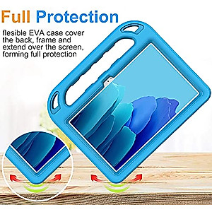 BMOUO Kids Case for Samsung Galaxy Tab A7 10.4 inch 2022/2020 (SM-T500/T503/T505/T507) - with Built-in Screen Protector, Shockproof Light Weight Handle Stand Galaxy Tab A7 10.4 Case for Kids, Blue