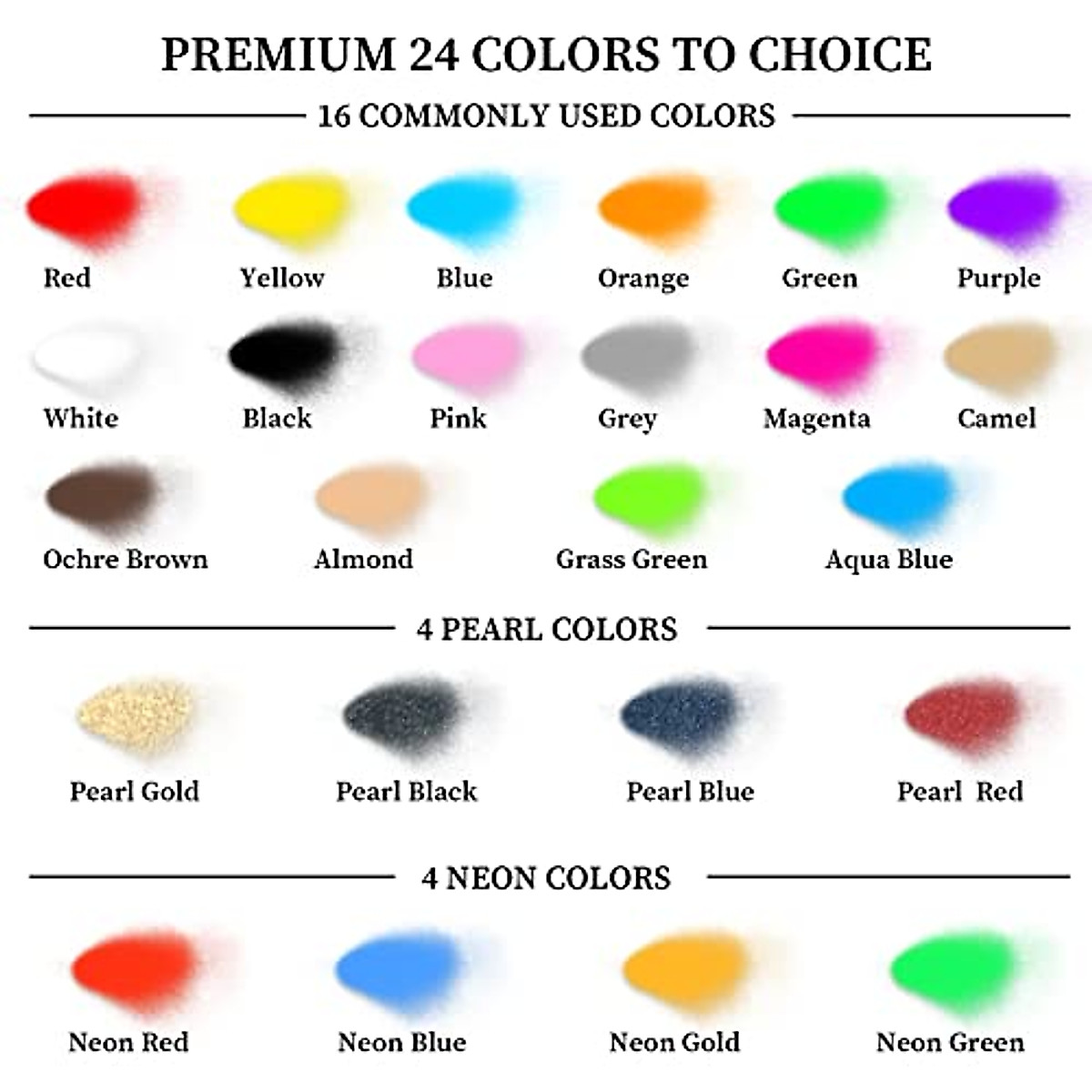 Airbrush Paint Set - 24 Colors Airbrush Paint with 2 Airbrush Cleaner, Ready to Spray, Water Based Acrylic Airbrush Paint Kit for Metal, Plastic Models, Leather, 20ml/Bottle