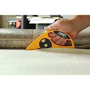 OLFA 45mm Rolled Material Cutter (45-C) - Rotary Blade Utility Knife w/ Solid Base & Large Handle for Cutting Carpet, Linoleum, Fabric, Paper, Replacement Blades: OLFA RB45-1 Rotary Blades