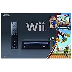 Black Wii Console with New Super Mario Brothers