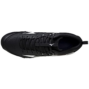 Mizuno Men's Ambition 2 All Surface Mid Turf Shoe, Black-White, 10.5