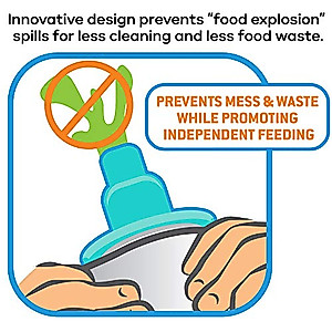 Buon Bambini Soft Sip Baby Food Pouch Toppers, 100% Silicone, Aqua/Blue, 4 Pack, Ideal for Homemade/chunkier Baby Foods