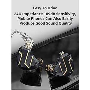 CCA C10 Pro in Ear Monitor,HiFi 1DD 4BA Hybrid Five Drivers in-Ear Earphone,Aluminum Alloy Shell+Resin Cavity Wired Earbuds with 0.75mm CPin Gold Plated Detachable Cable (No Mic, C10pro Black)