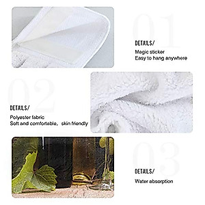 Red White Wine Glasses Kitchen Hanging Towel 12 x 17 Inch Grapes Wooden Hand Tie Towels Set 2 Pcs Tea Bar Dish Cloths Dry Towel Soft Absorbent Durable for Bathroom Laundry Room Decor